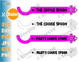 Cookie Spoon SVG File Christmas Themed Personalized Cookie Dipper Spoon ...