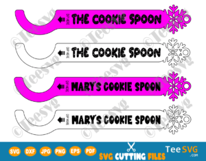 Cookie Spoon SVG File Christmas Themed Personalized Cookie Dipper Spoon ...