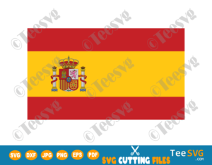 Spain Flag SVG Free PDF PNG JPG EPS DXF Printable Vector Cricut Decal ...