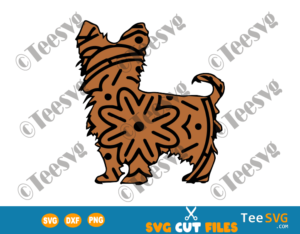 Yorkshire Terrier SVG Mandala, Yorkie Terrier SVG File, Dog Mandala ...