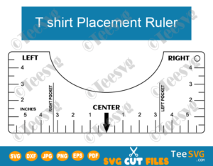 Tee Shirt Ruler SVG PDF Round Neck T shirt Ruler Guide SVG T-shirt ...