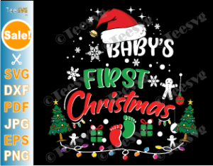 Baby's First Christmas SVG, PNG, Baby's 1st Christmas Ornament SVG ...