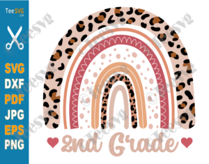 Second Grade CLIPART SVG PNG | Rainbow 2nd Grade Teacher SVG Elementary ...