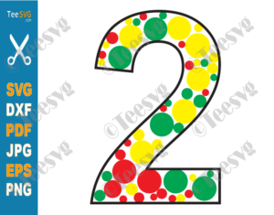 Polka Dot Number 2 SVG Clipart PNG, Number Two, Numero 2 Pattern ...