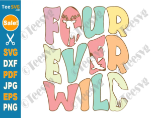 Four Ever Wild SVG PNG Animals Safari Jungle | 4th Birthday Boy Girl ...