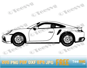 Sports Car CLIPART Black and White PNG JPG SVG Free - Simple Race ...